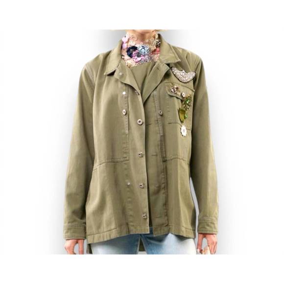 Aratta | Jackets & Coats | New Aratta Aria Embellished Jacket In Army ...